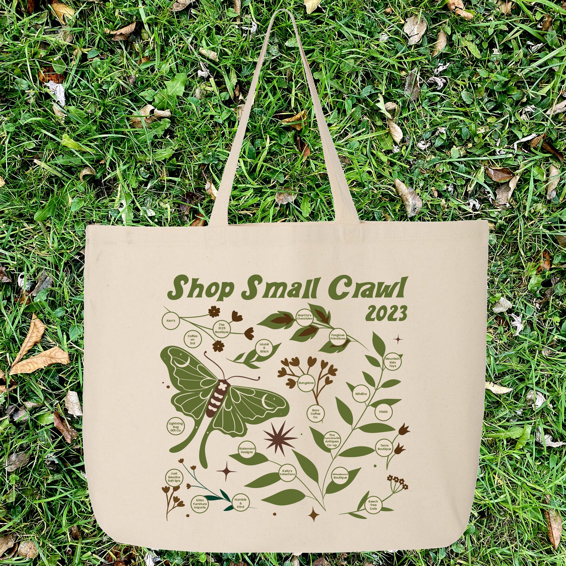 Shop Small Crawl 2023 Tote - PREORDER | Lightning Bug Gift Co.