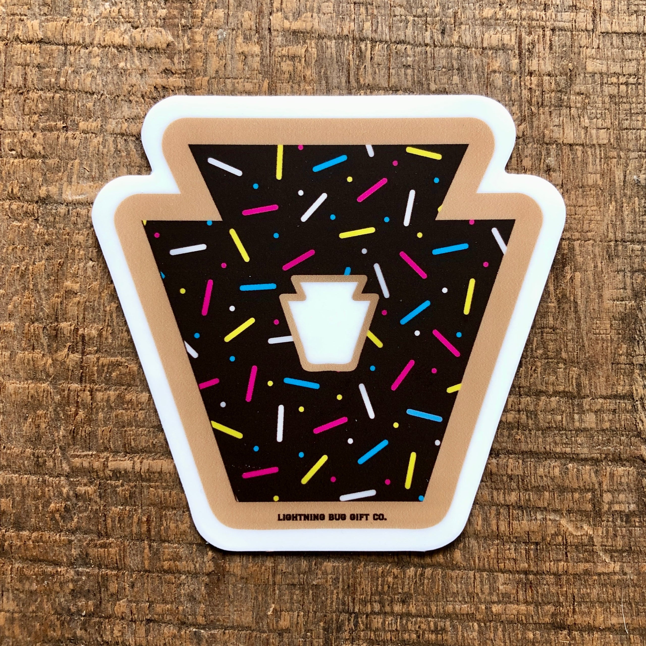 Keystone Donut Sticker - Choc | Lightning Bug Gift Co.